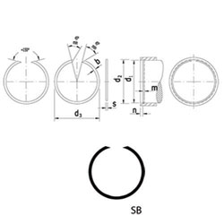 Ametric - SB Type Snap Ring For Bores